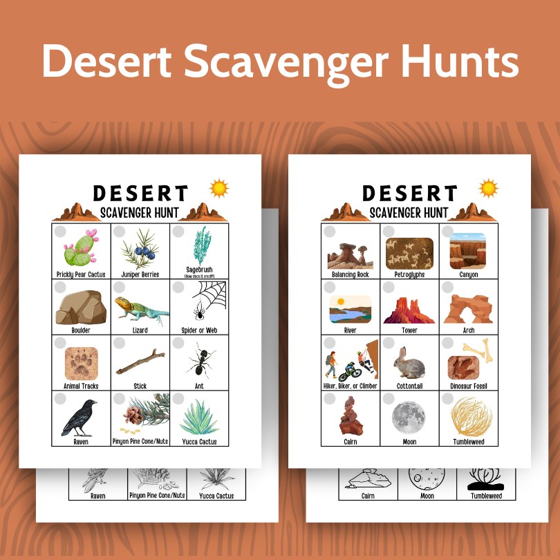 Desert Outdoor Scavenger Hunt Printable - Outside Five